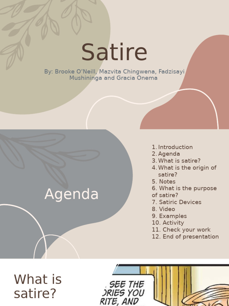 Satire English Presentation | PDF | Satire