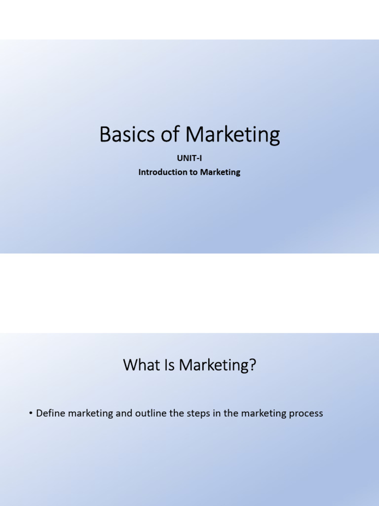 Marketing Fundamentals and Concepts | PDF | Marketing | Digital Marketing