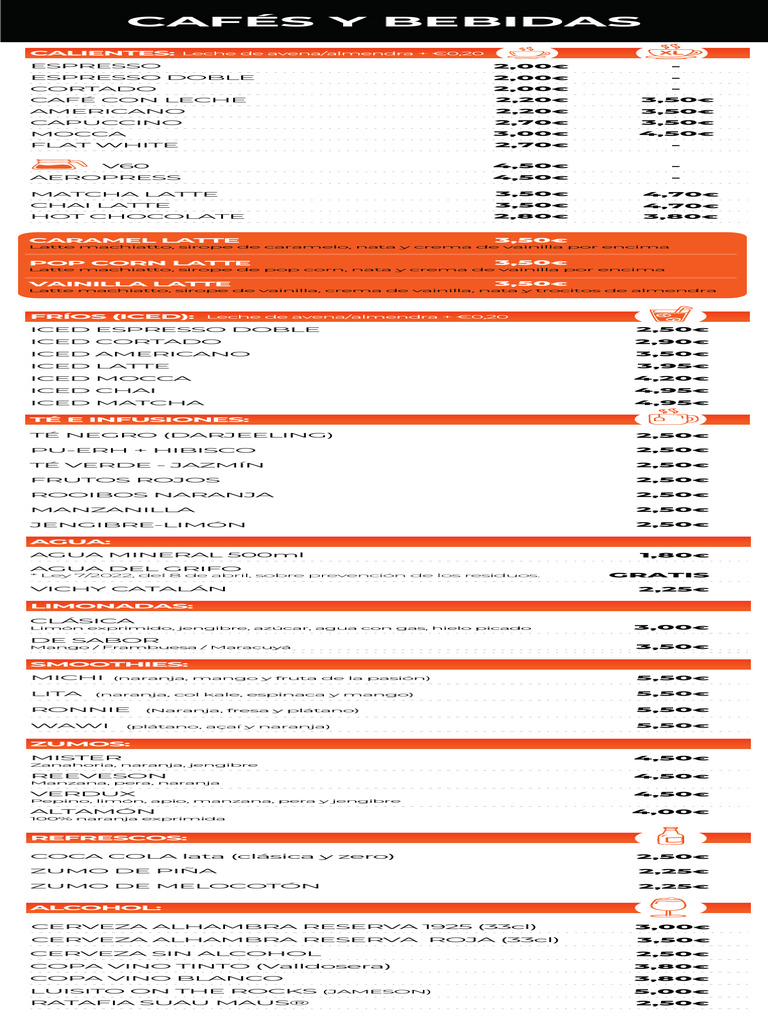 04 - Carta - Esp - FINDES | PDF | Alimentos | Ingredientes de comida