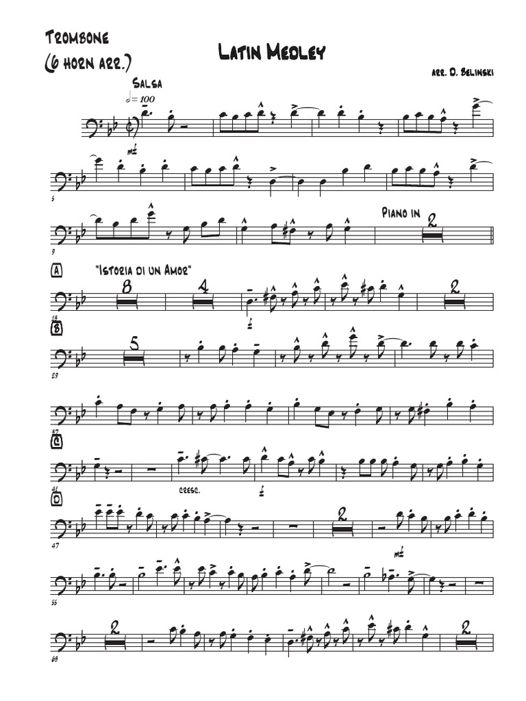 Latin Medley (6 Horns Arr.) Mach 2022 - Trombone | PDF
