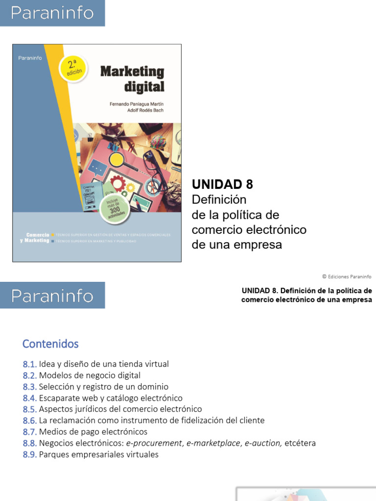 Marketing Digital Presentacion Ud 8 Comercio Electrónico | PDF | Comercio electrónico | Las ...