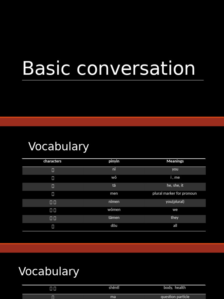 Basic conversation in chinese language | PDF | Language Mechanics ...