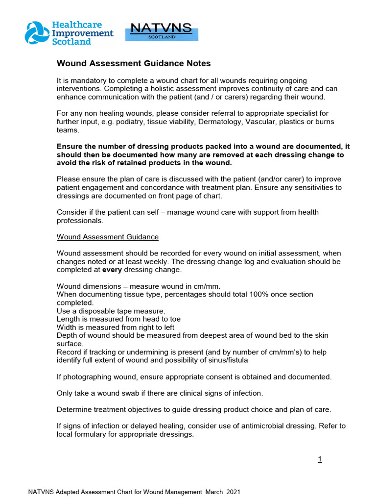 Wound Management Assessment Chart | PDF | Wound | Caregiver