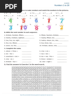 Numbers 0-20 Practice Exercises | PDF
