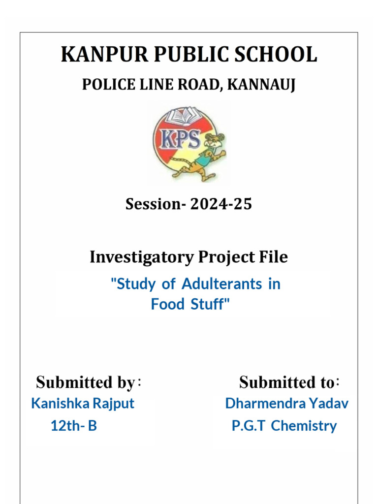Chemistry Project On Study of Food Adulterants | PDF | Foods | Chili Pepper