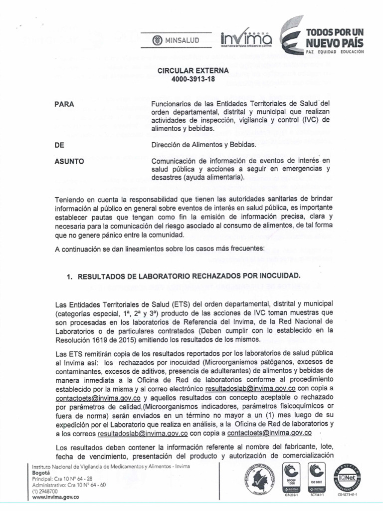 Circular Externa 4000 3913 18 Comunicación de Informacion de Eventos de ...