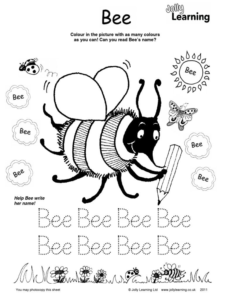 Help Bee Write and Color | PDF