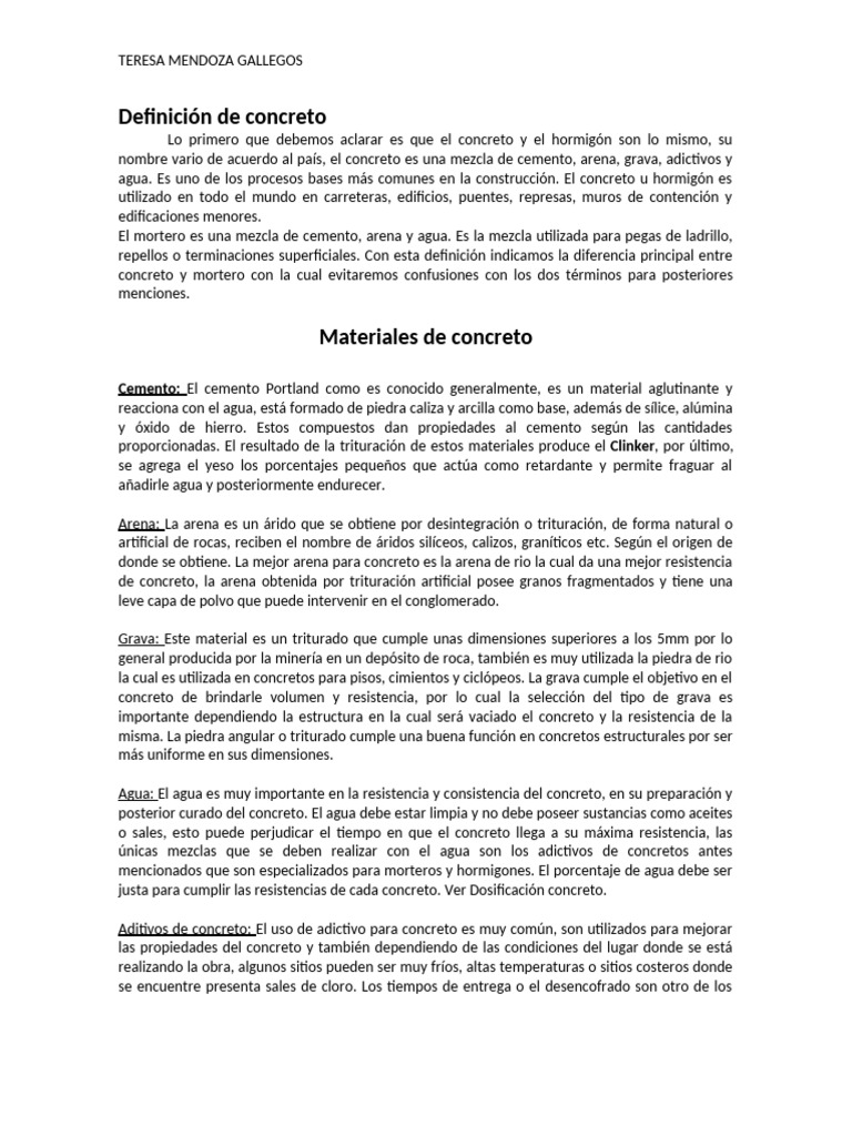 Guía Completa sobre Tipos de Concreto | PDF | Hormigón | Cemento