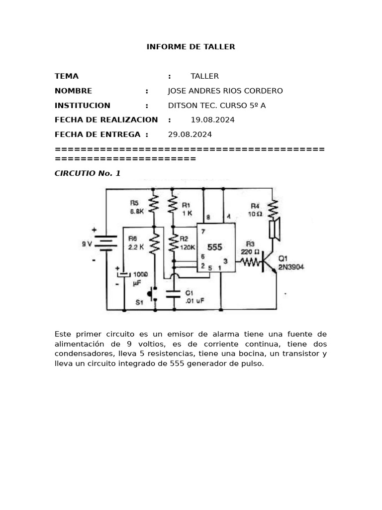 Informe de Taller | PDF