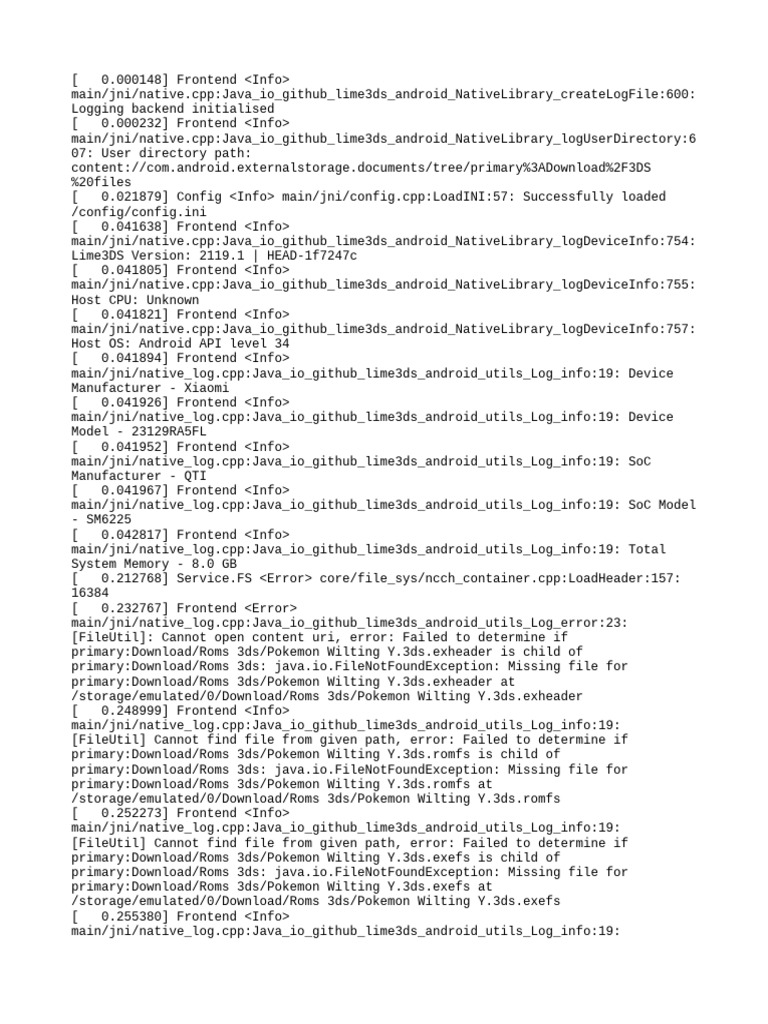 Lime3ds Log - Old | PDF | System Software | Computer Engineering