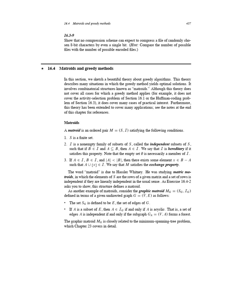 Matroids and Greedy Methods | PDF | Applied Mathematics | Discrete ...