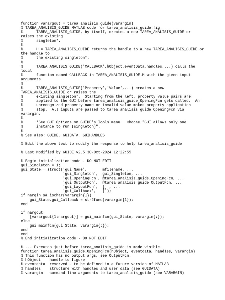 Archivo Matlab Guide.m | PDF | Object (Computer Science) | Command Line Interface