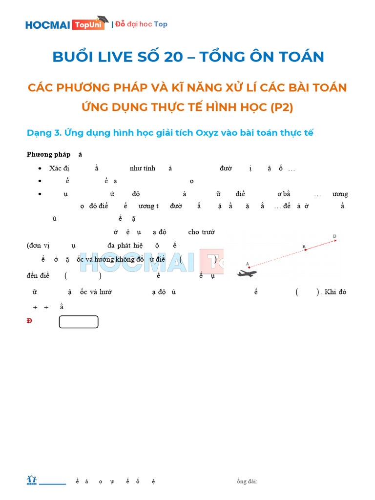 Tlbg Toan to Buoi 20 Topuni p2 Cac Phuong Phap Va Ki Nang Xu Li Cac Bai Toan Ung Dung Thuc Te ...
