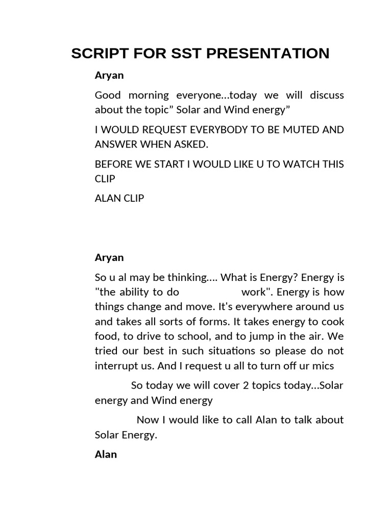 Sst Script (1) | PDF | Wind Power | Solar Energy