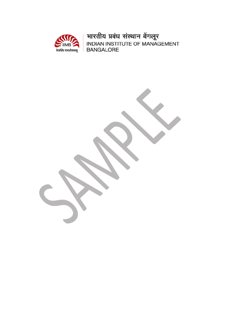 IIM Bangalore - Sample-Qp - 0 | PDF | Incentive | Employment