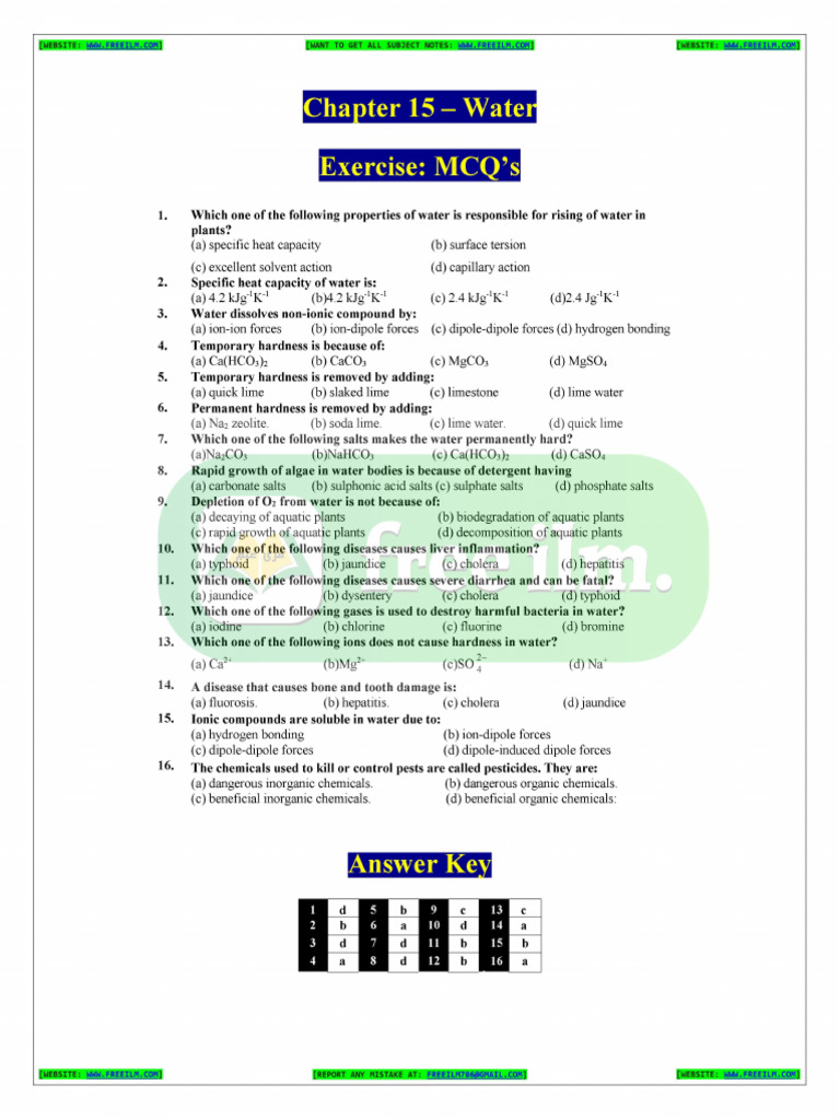 10th Chemistry CH 15 Exercise | PDF
