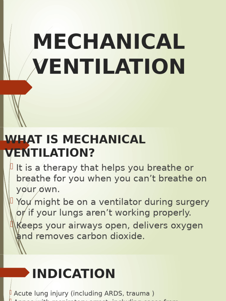 Mechanical Ventilation Ppt | PDF | Breathing | Respiratory Diseases