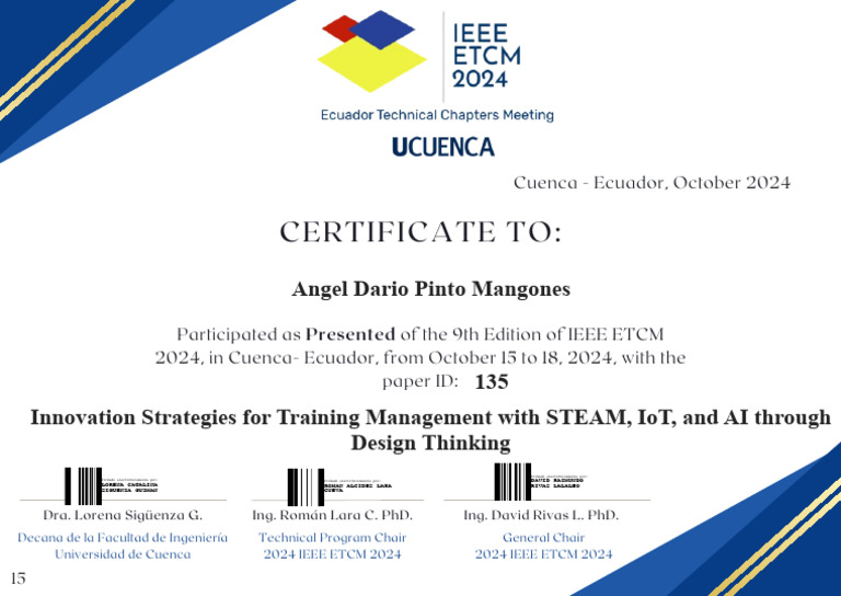 ANGEL Pinto Cetnificado Internacional | PDF