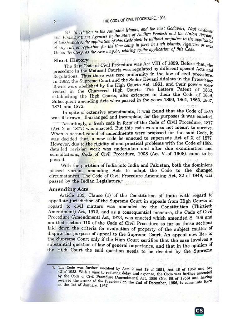 History Nature and Scope of The CPC | PDF