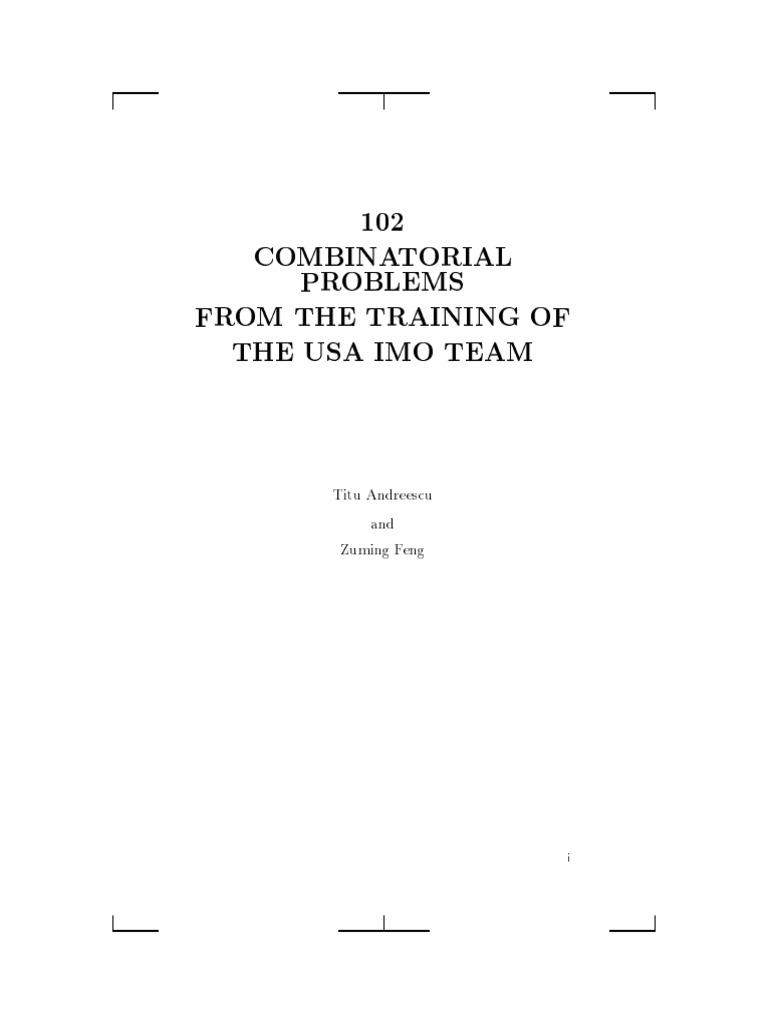 102 Combinatorics Problems Titu | PDF