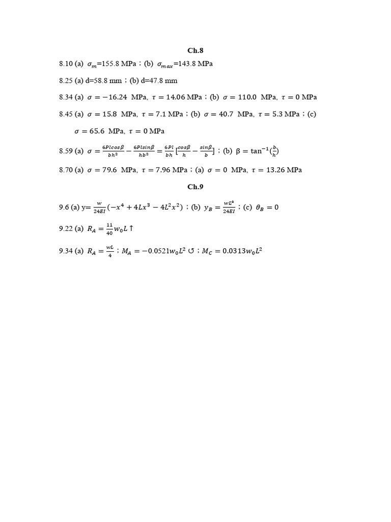 Stress and Strain Calculations Guide | PDF