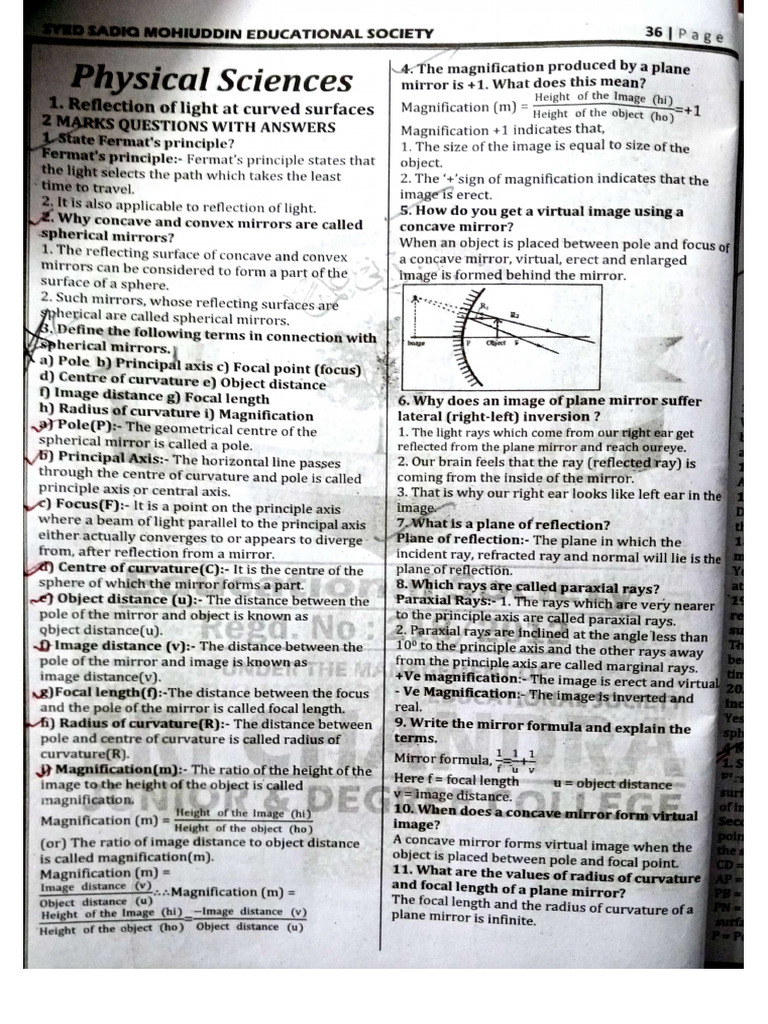 Physical Science Important Question of Chapter 1 For Fa1, Sa1 and Sa2 | PDF