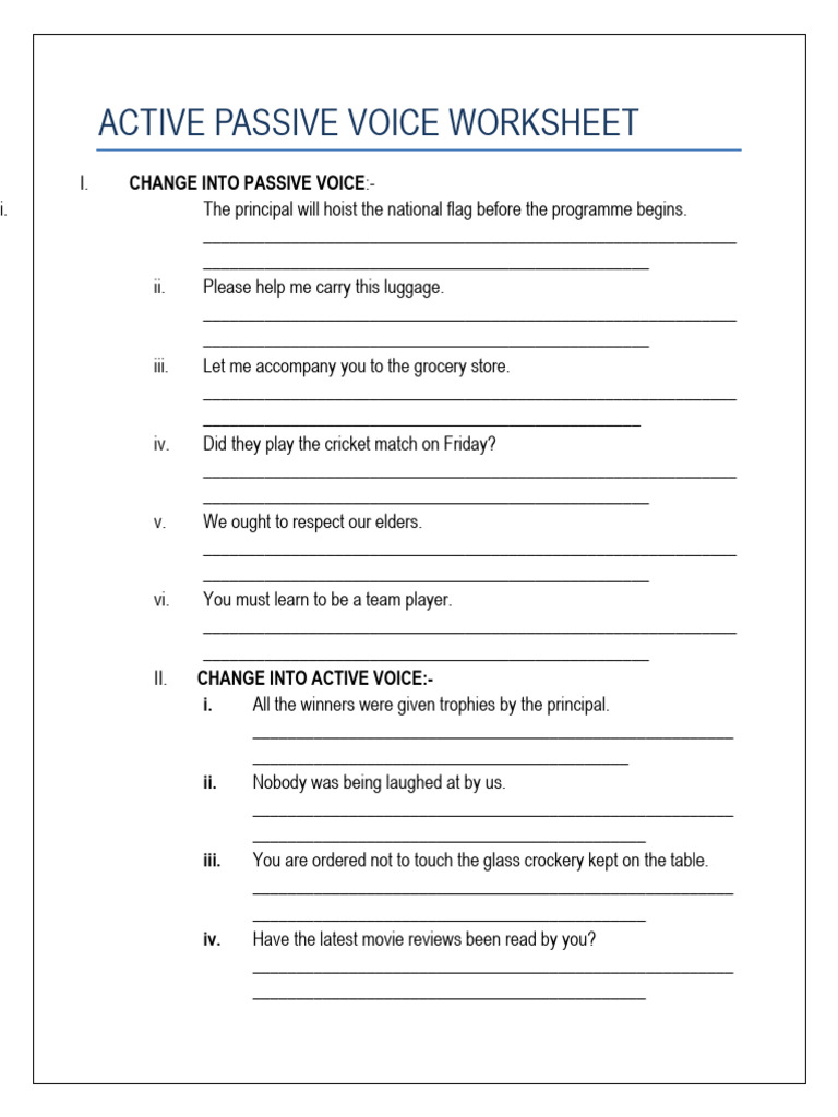ACTIVE-PASSIVE-VOICE-WORKSHEET | PDF | Cooking | Western Cuisine