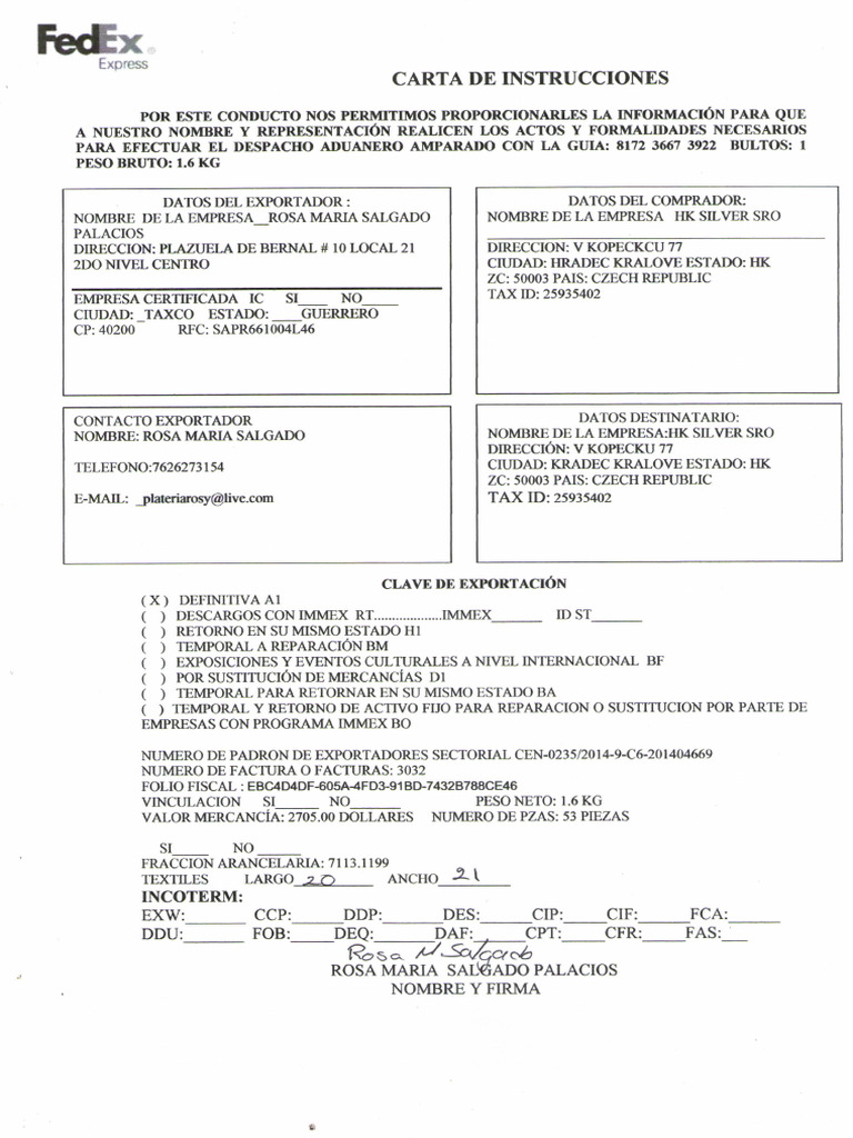 Carta Instruccion | PDF