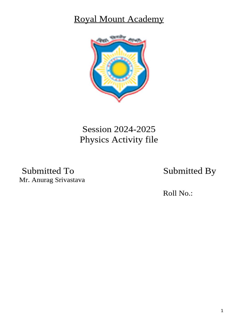 Physics Project Certificate 2024-25 | PDF