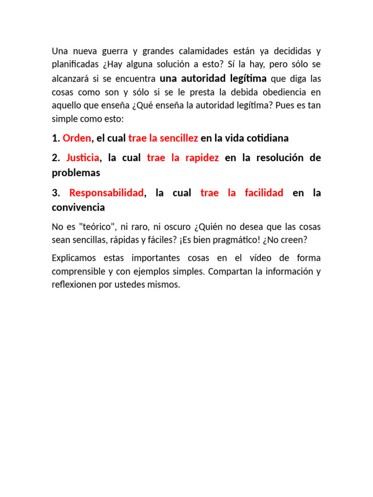 Una Nueva Guerra y Grandes Calamidades Están Ya Decididas y ...