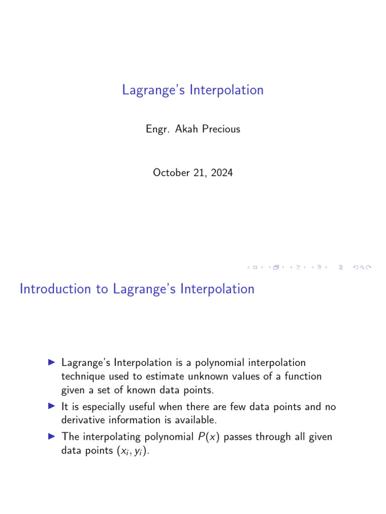 Lagrange S Interpolation | PDF | Interpolation | Mathematical Analysis