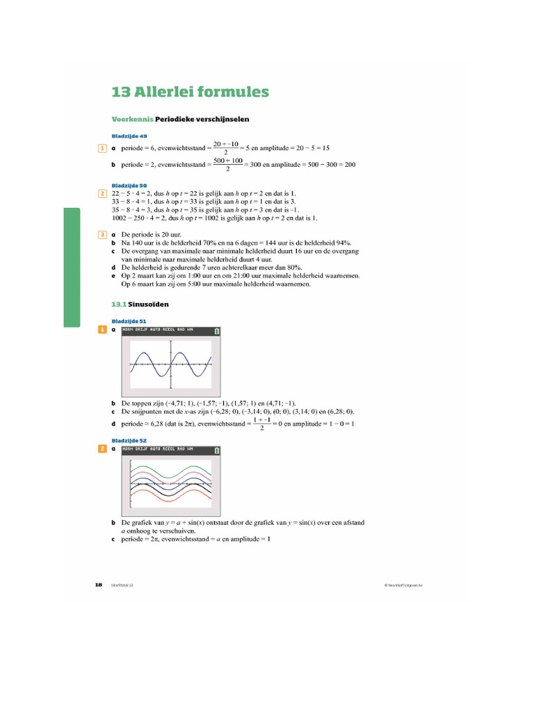 Getal en Ruimte H13-Uitwerkingen | PDF