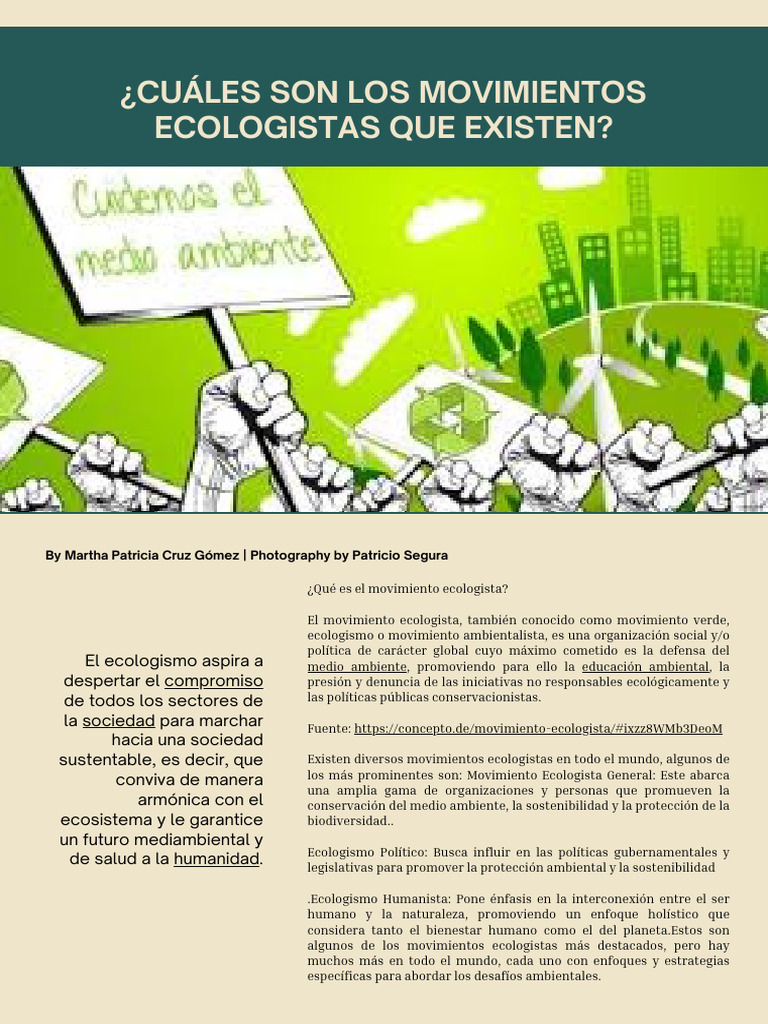Movimientos Ecologistas Destacados | PDF | Ambientalismo | Sustentabilidad