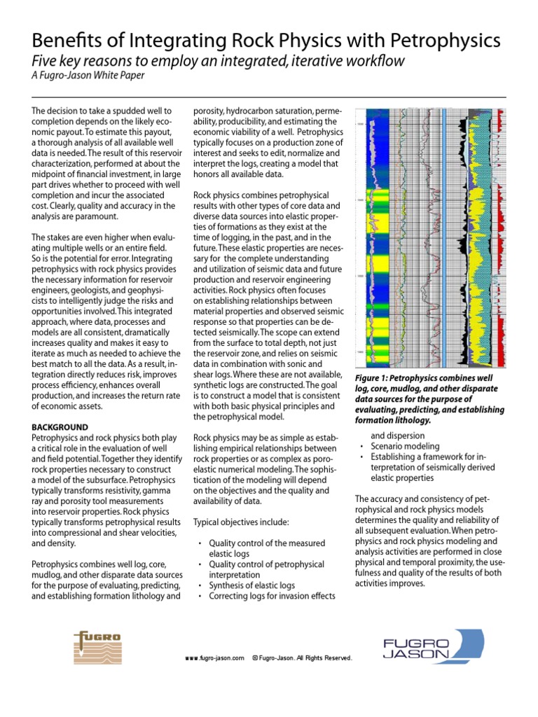 Benefits of Integrating Rock Physics With Petrophysics | PDF | Physics ...