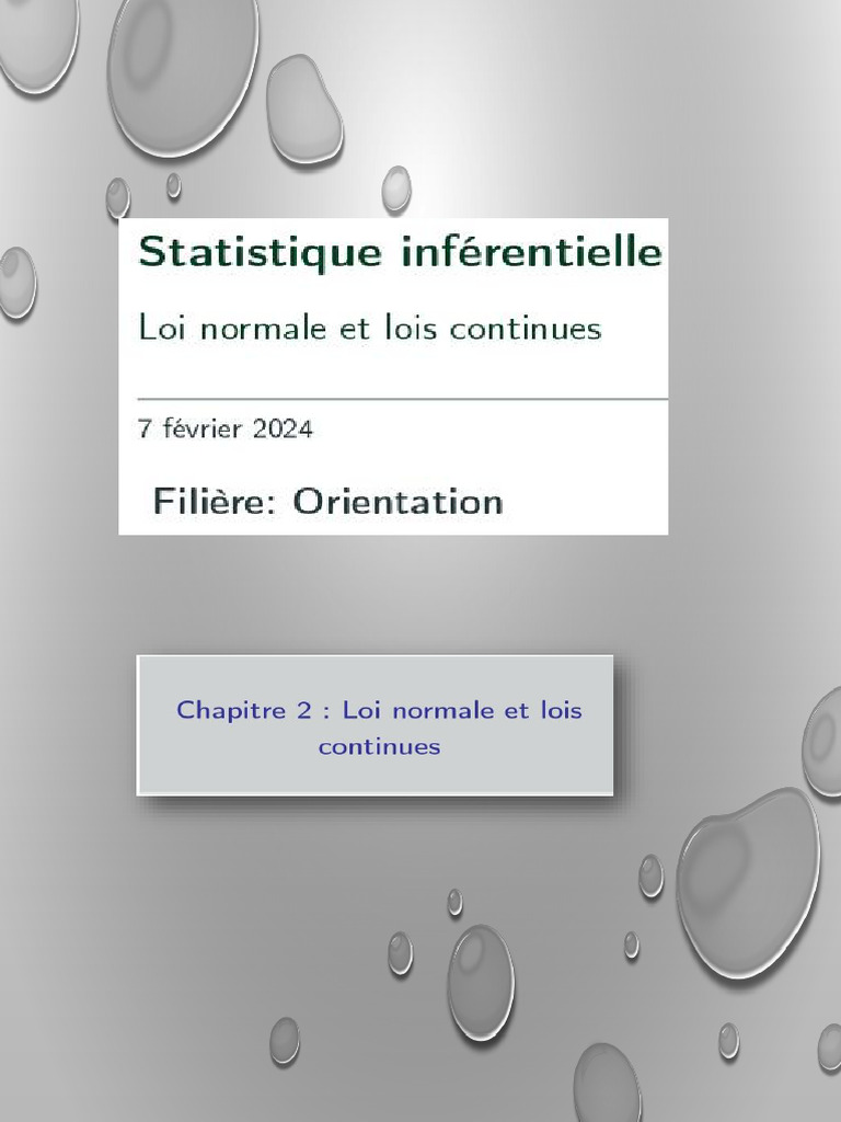 Loi Normale Et Lois Continues - Réduit | PDF