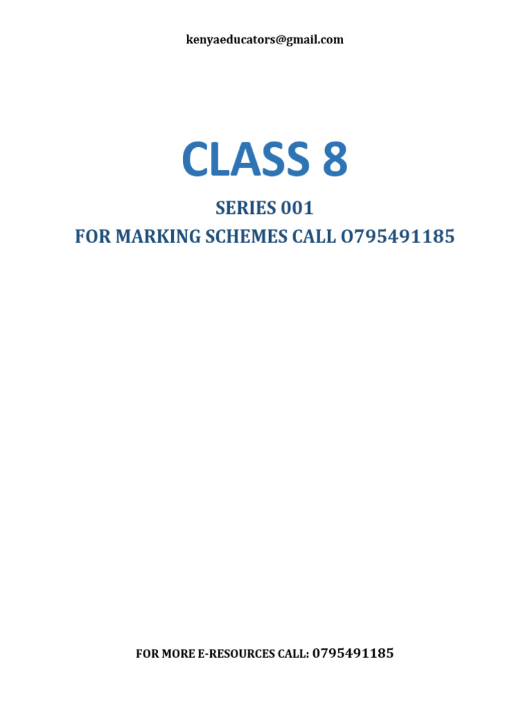 Class 8 Exam Resources Kenya | PDF