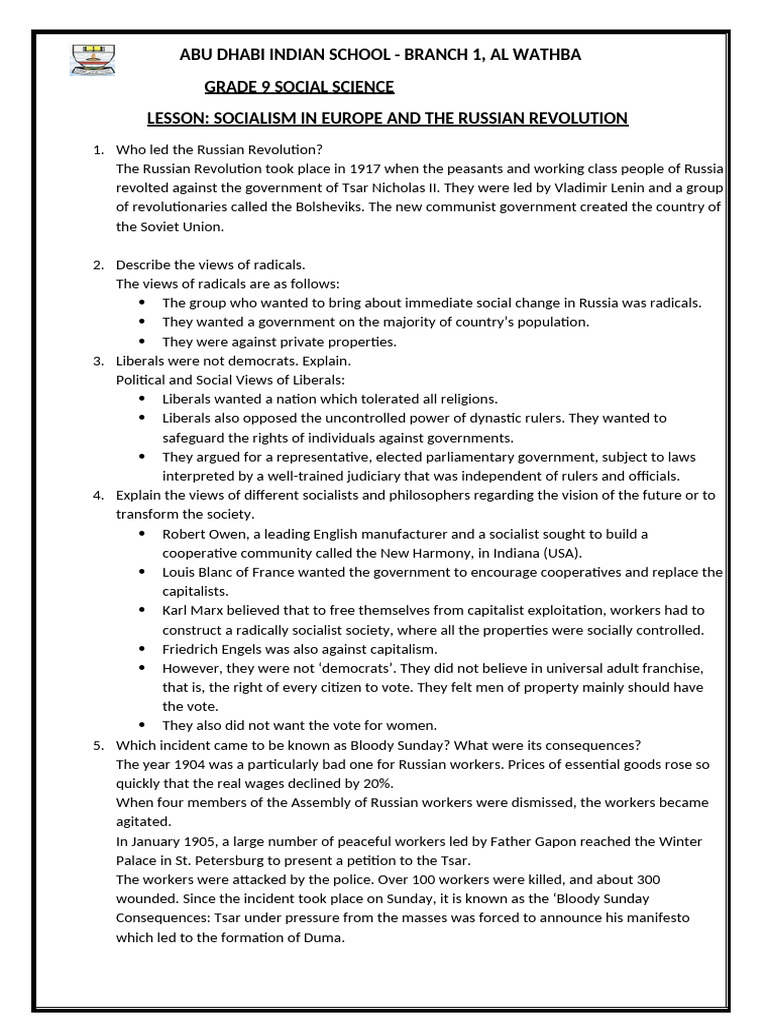 Socialism and the Russian Revolution | PDF | Vladimir Lenin | Russian ...