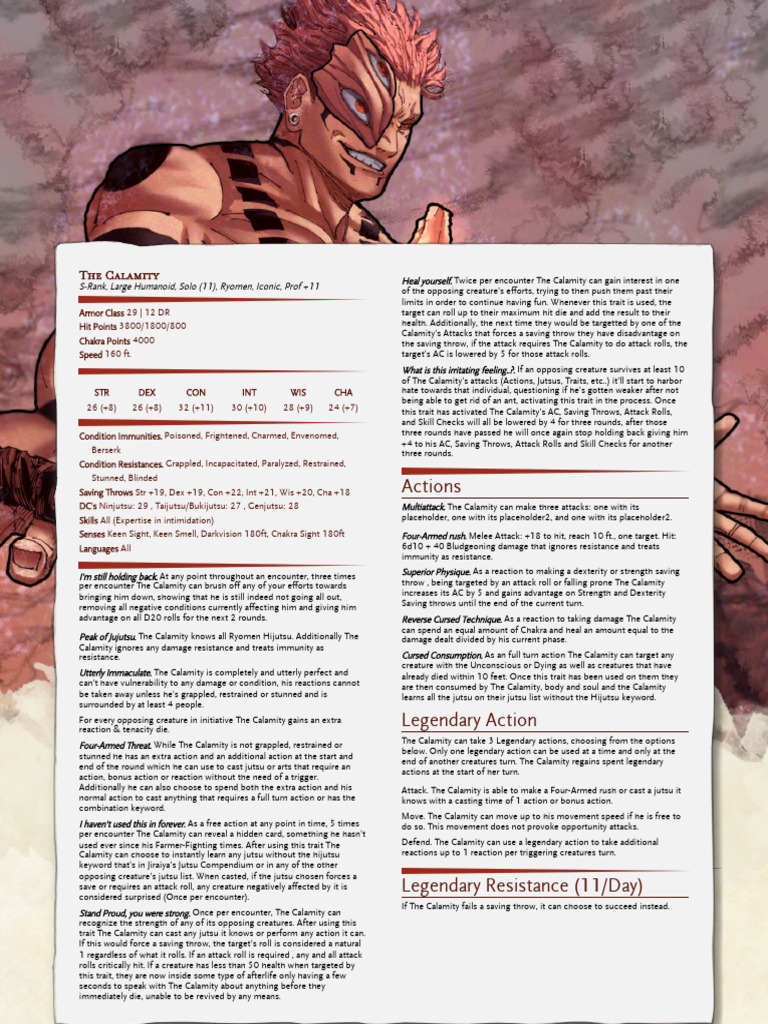 The Calamity: S-Rank Threat Overview | PDF