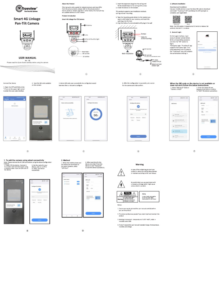 4G Smart Linkage Mini PT Dome Camera User Manual | PDF