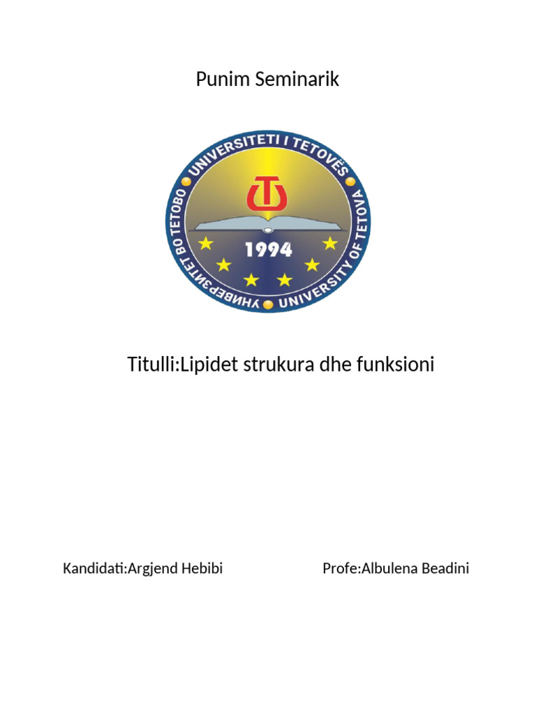 Punim Seminarik Lipidet 1. | PDF