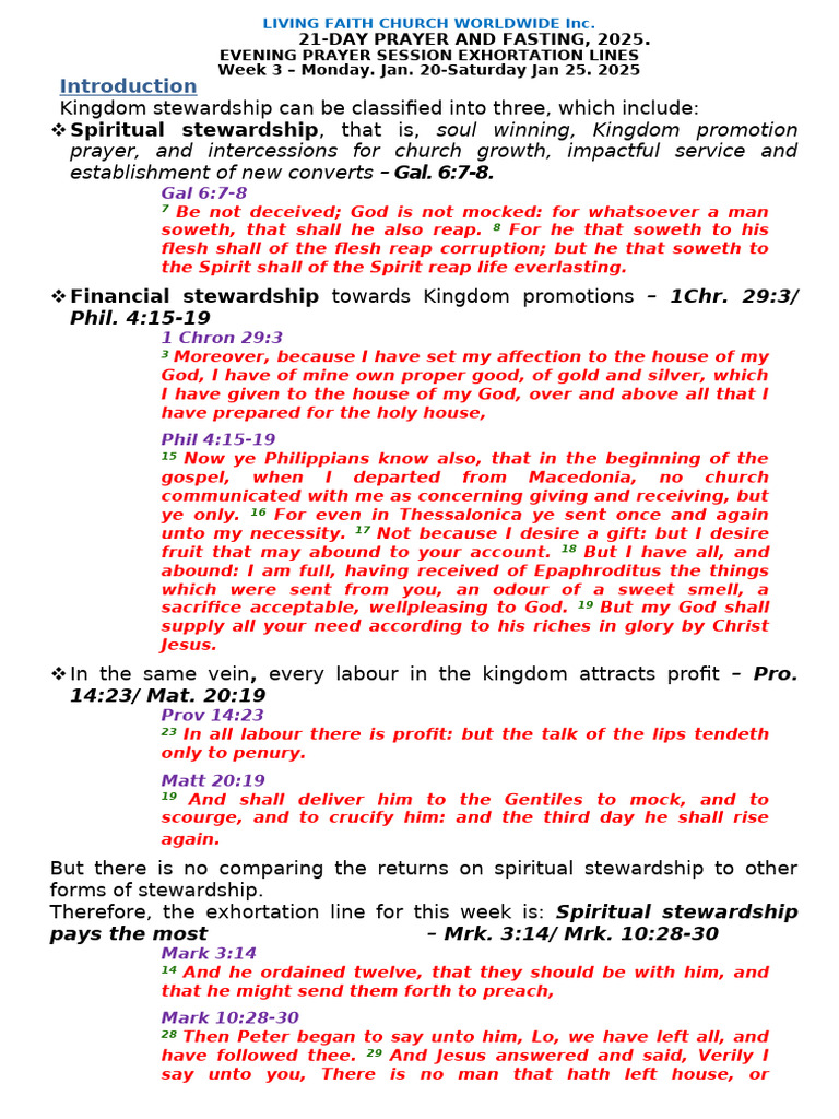 21-Day Prayer & Fasting Exhortation 2025 | PDF | Saint Peter | Jesus