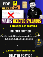 Deleted Portion of Class 12 Maths Exercise Wise PDF | PDF