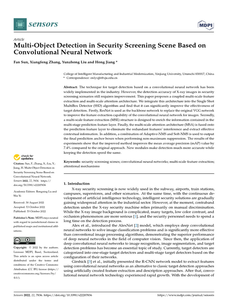Multi Object Detection In Security Screening Scene Based On Pdf 3649