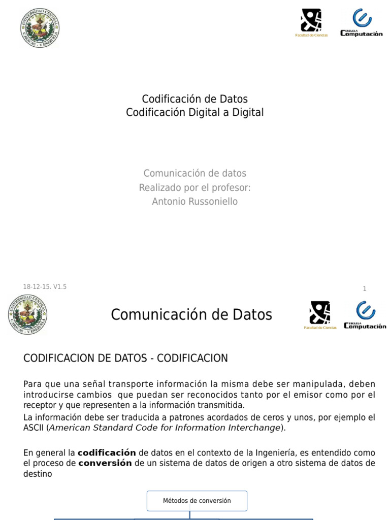 4A - Codificación de Datos (Digital - Digital) | PDF | Codificaciones ...
