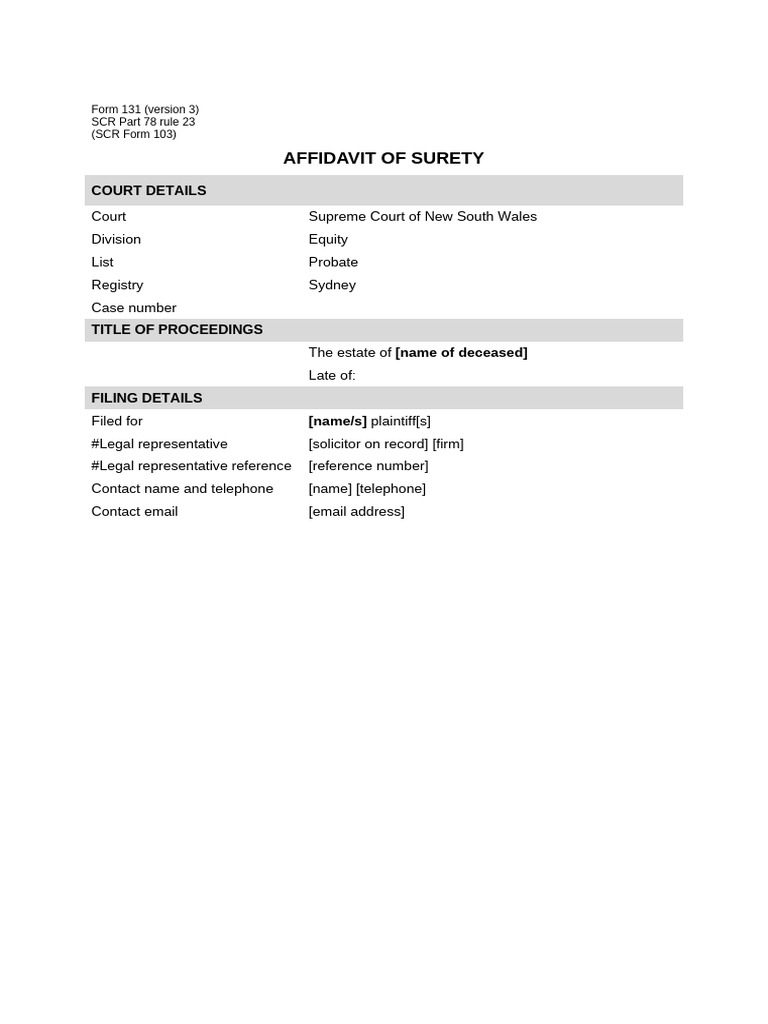 Ucpr Form 131 v3 | PDF | Affidavit | Judiciaries