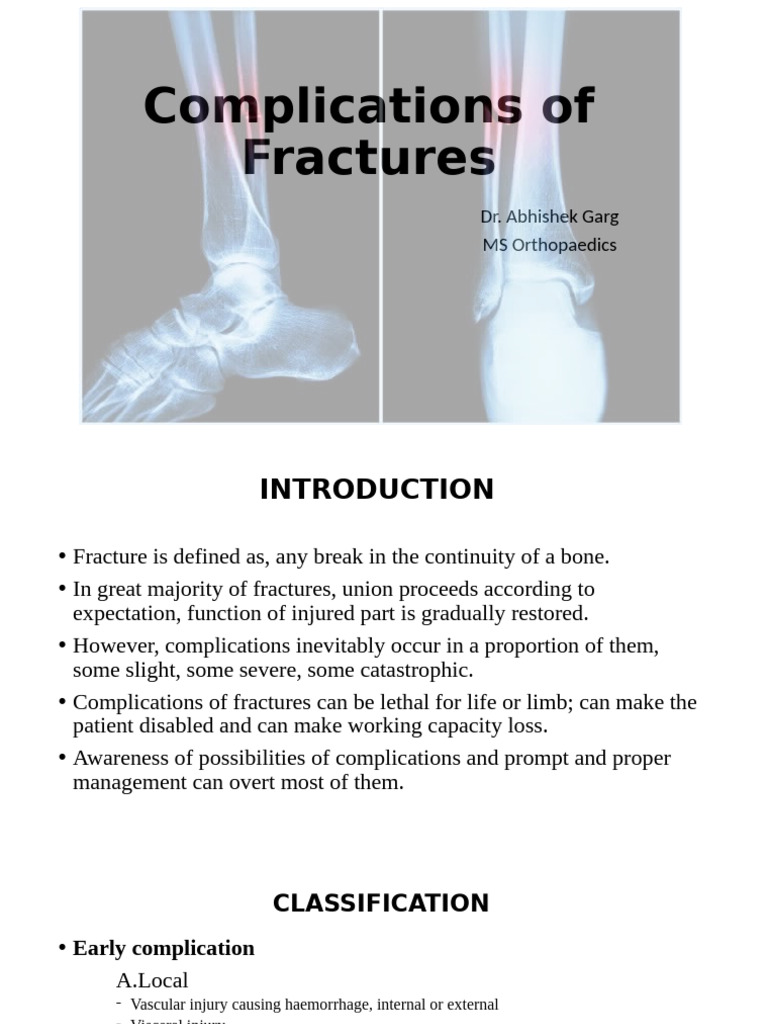 Complications of Fracture | PDF | Clinical Medicine | Medical Specialties
