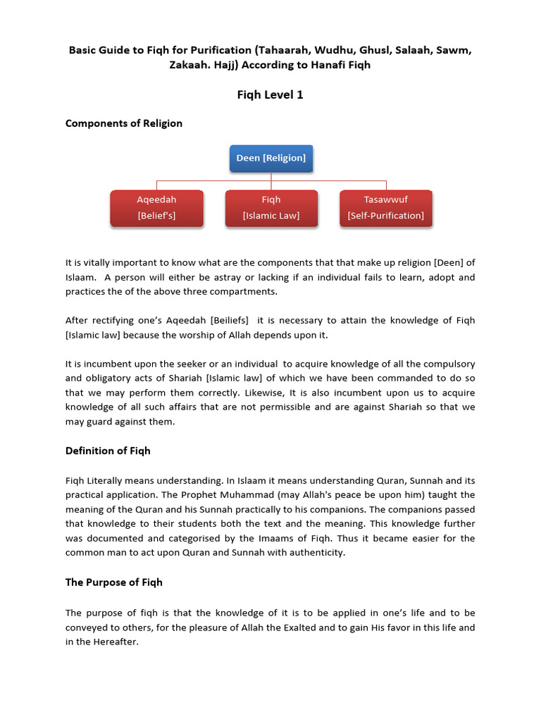 Basic Guide To Fiqh Level 1 | PDF | Sharia | Semitic Words And Phrases