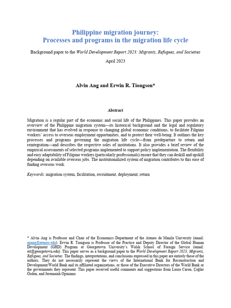 Philippine Migration System Overview | PDF | Migrant Worker | Business