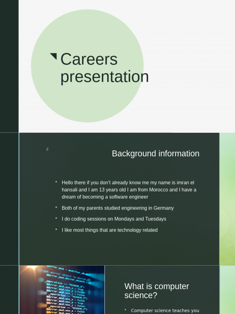 Imran’s Career Presentation | PDF | Software | Computer Science