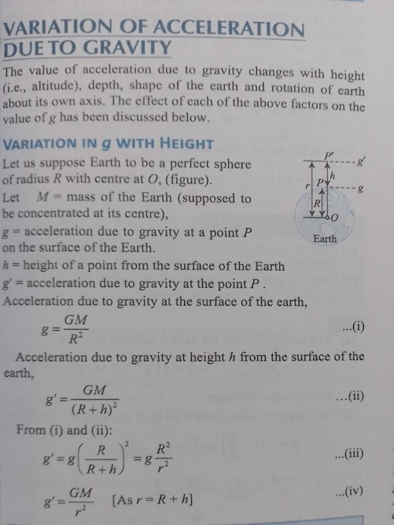 Variaton of G With With Height Jee | PDF